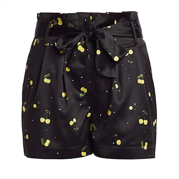 Milly | Shorts | Milly Womens Cherry Satin Paperbag Shorts | Poshmark